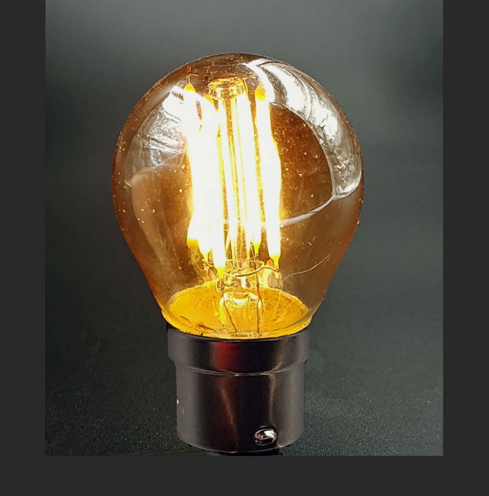 G45 LED Filament Bulb, B22 base - 12V & 24V DC